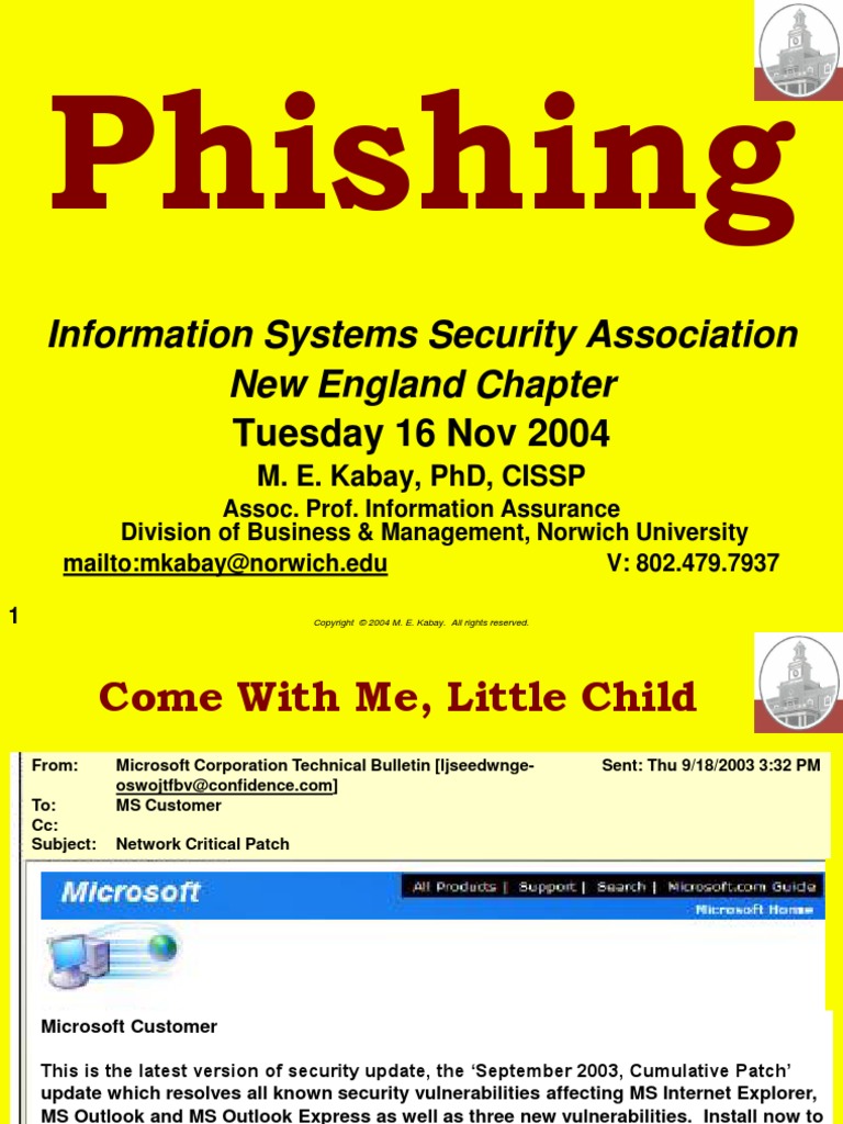 Phishing: Information Systems Security Association New England Chapter ...