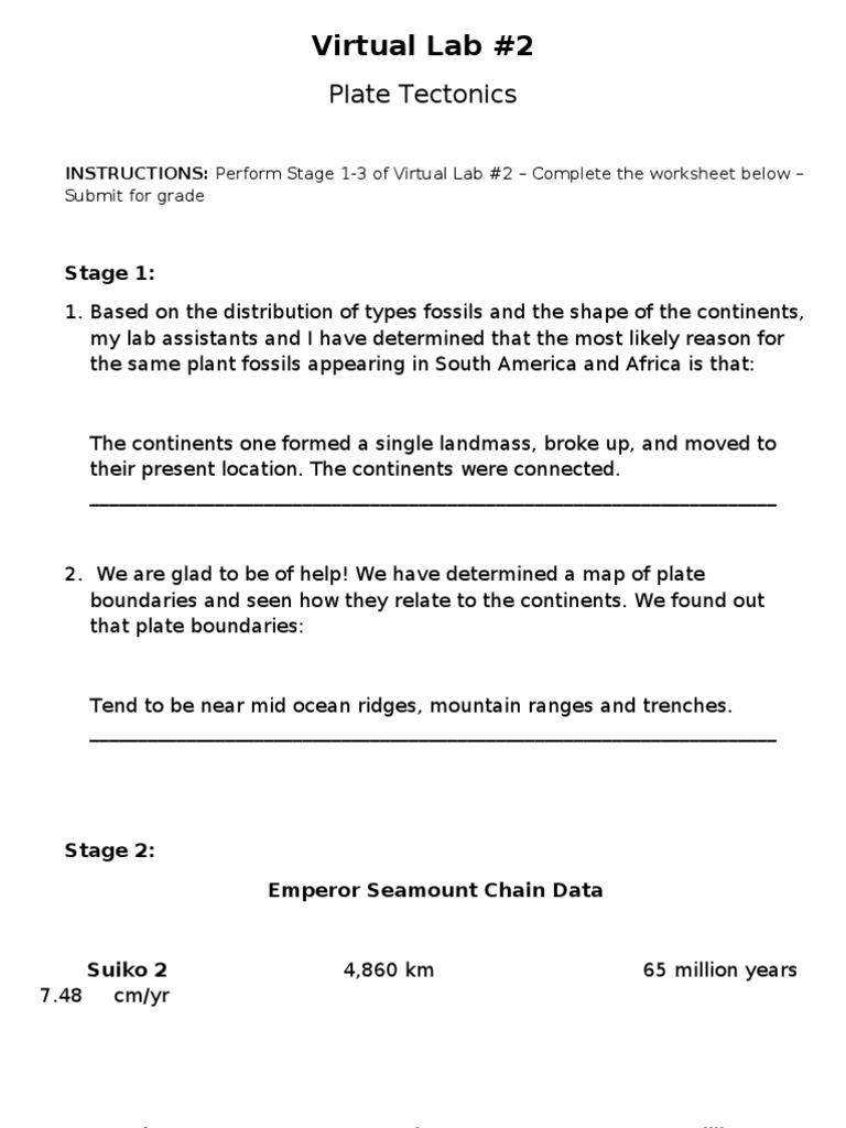 Virtual Lab #2 | Download Free PDF | Fault (Geology) | Plate Tectonics