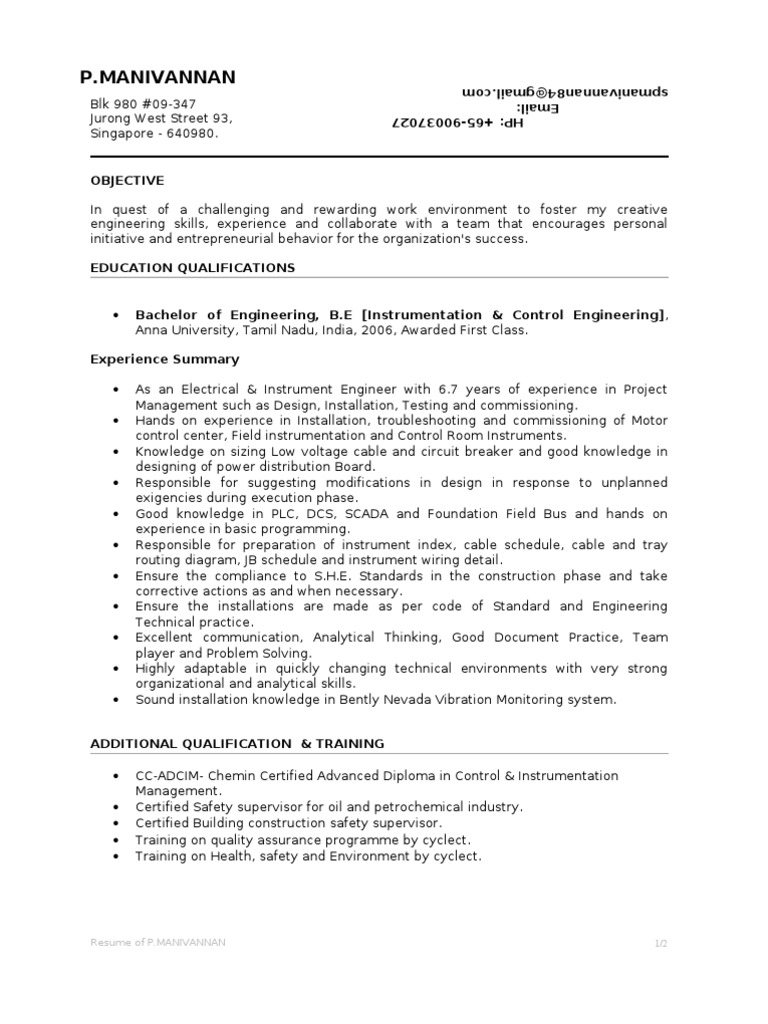 Mani San Resume FEB2013 | Download Free PDF | Specification (Technical ...