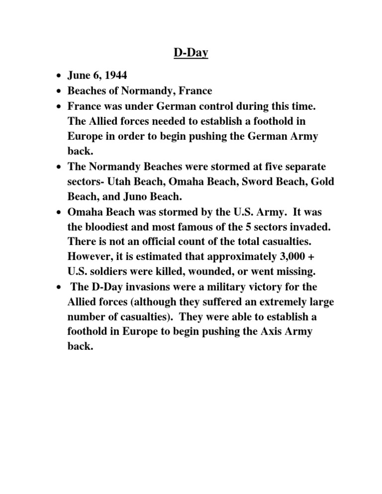 D-Day: Normandy Invasion Overview | PDF