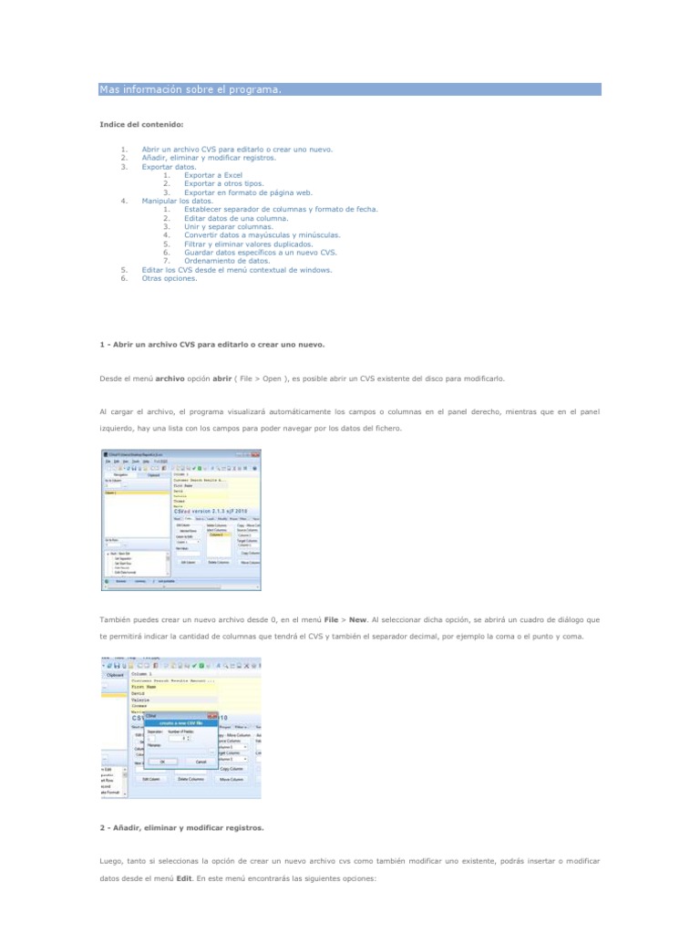 Tutorial CVS Files | PDF | HTML | Archivo de computadora