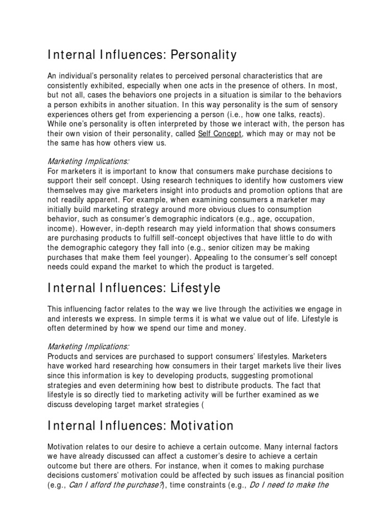 Understanding Internal and External Influences on Consumer Behavior ...