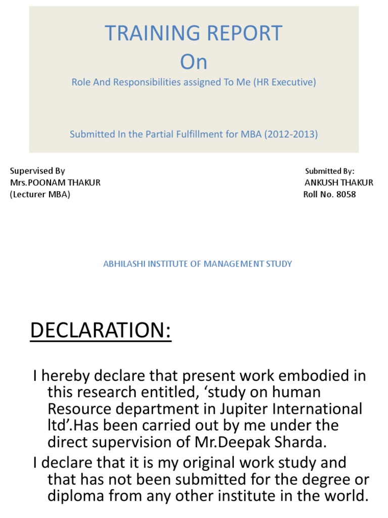 Training Report Analysis and Summary | PDF | Performance Appraisal ...