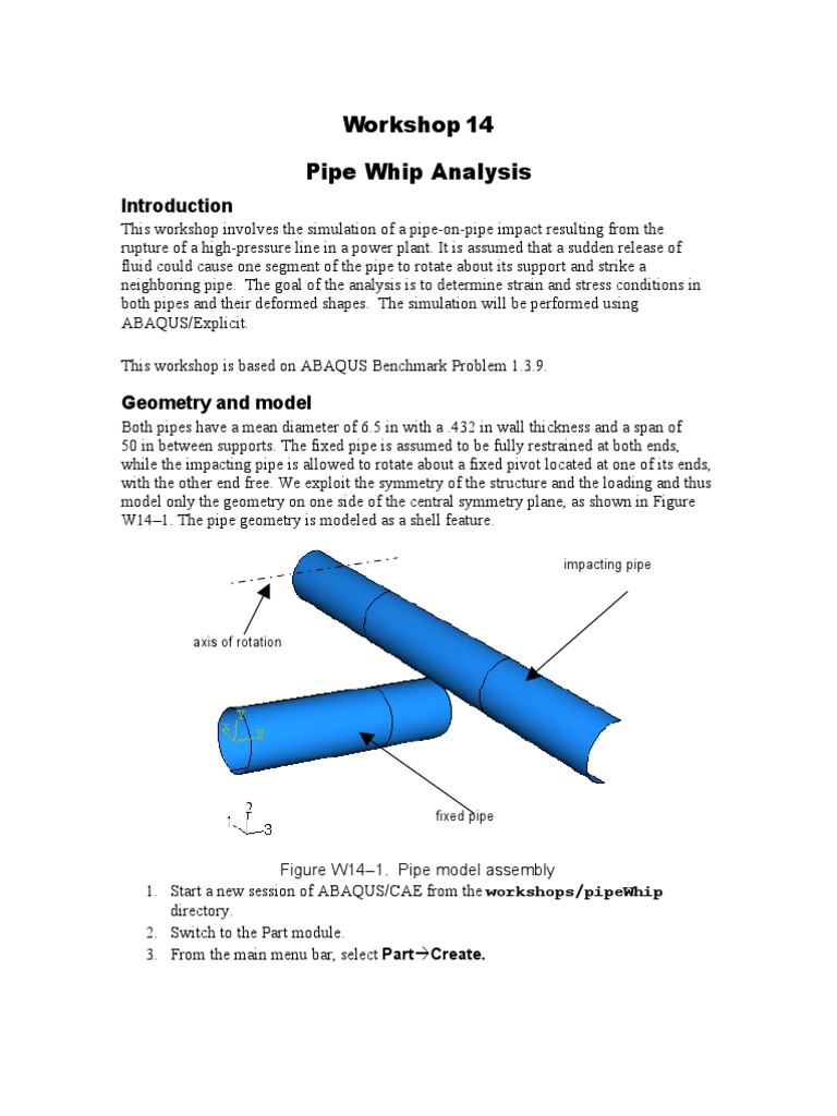 Workshop14 Pipe Whip | PDF | Rotation Around A Fixed Axis | Rotation
