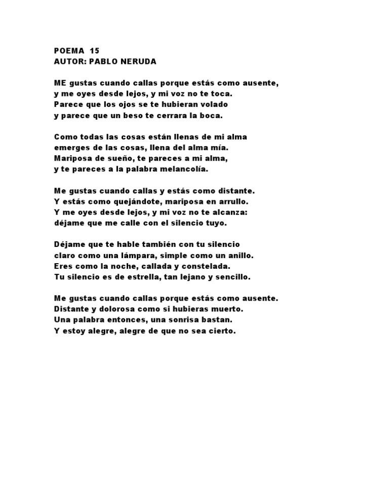 Poema 15 Pablo Neruda | PDF