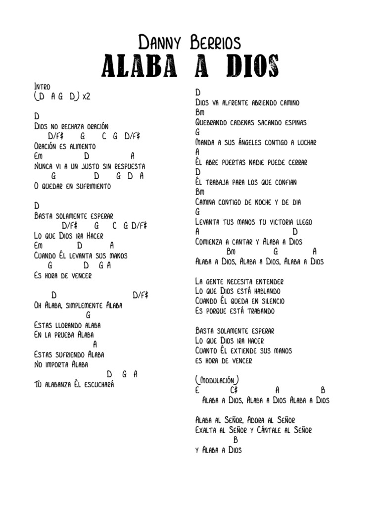 Alaba A Dios (D) - Full Score | PDF | Oración | Religión y creencia