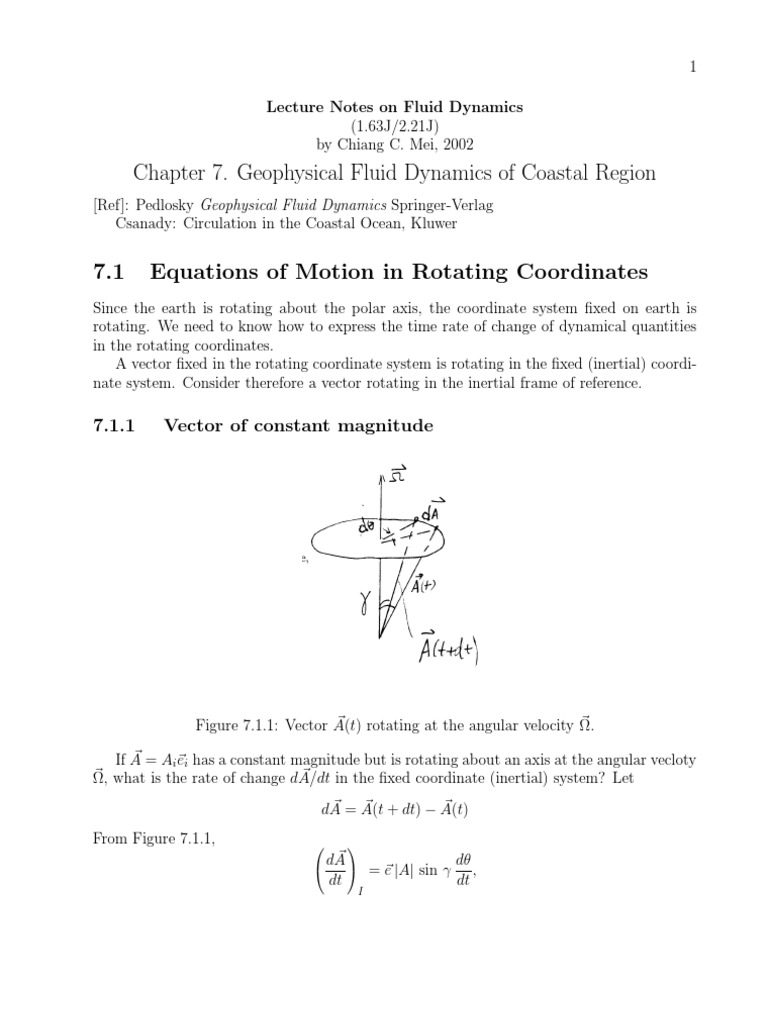 Geophysical Fluid Dynamics Overview | PDF | Rotation Around A Fixed ...