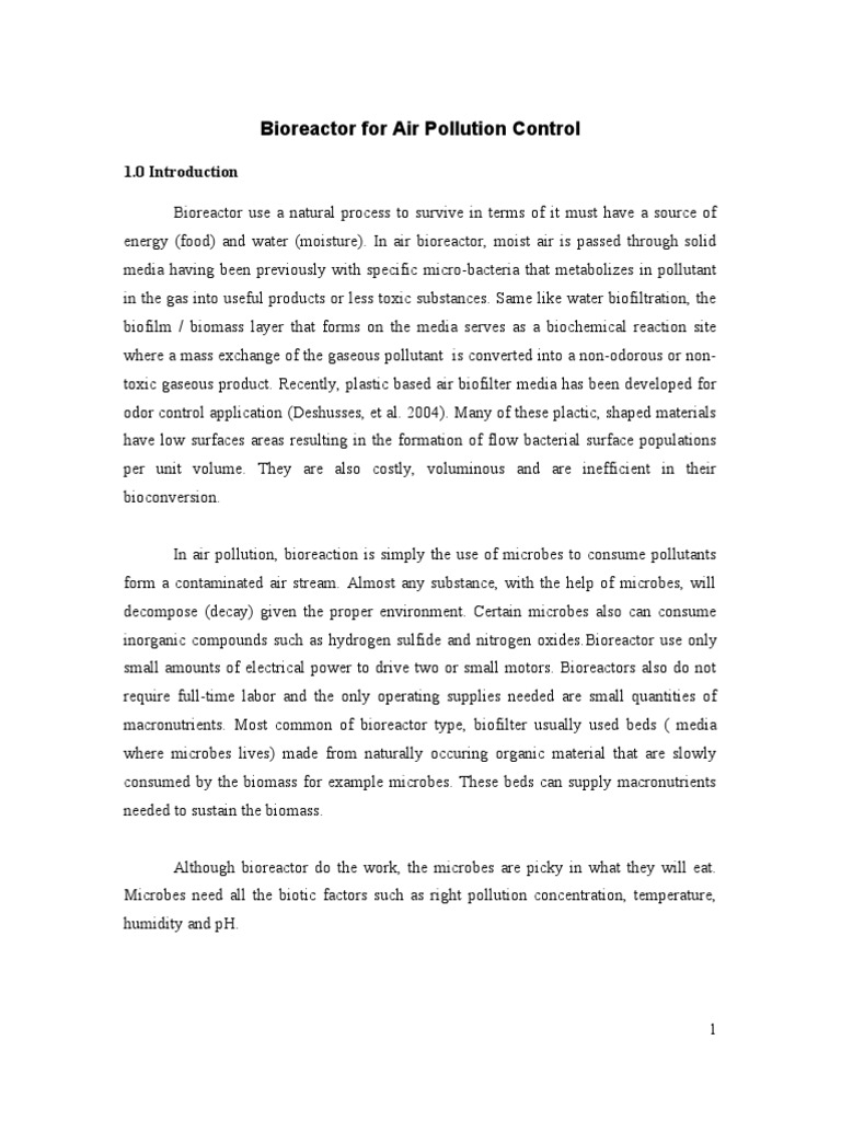 Bioreactor Air Pollution Control | PDF | Microorganism | Nature