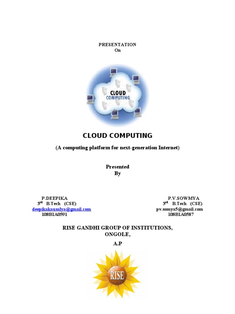 Cloud Computing: (A Computing Platform For Next-Generation Internet) | PDF | Provisioning ...