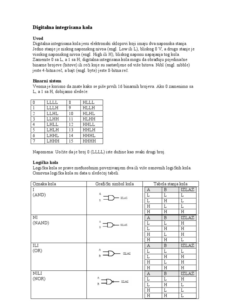 Hobi Elektronika - Digitalna Integrisana Kola | PDF