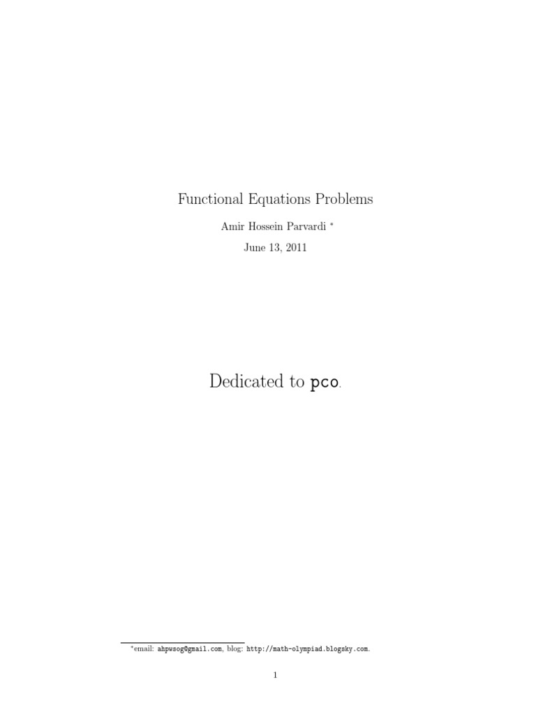 100 Functional Equations Problems-Olympiad | PDF | Algebra | Abstract ...
