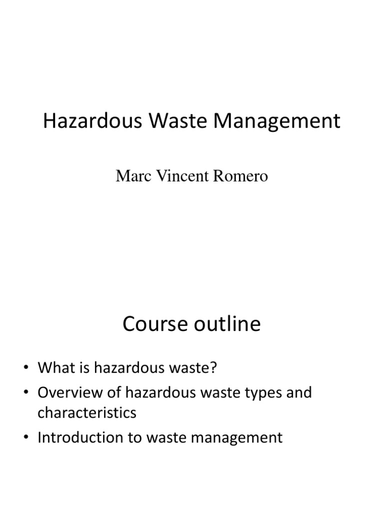 Hazardous Waste Management | PDF