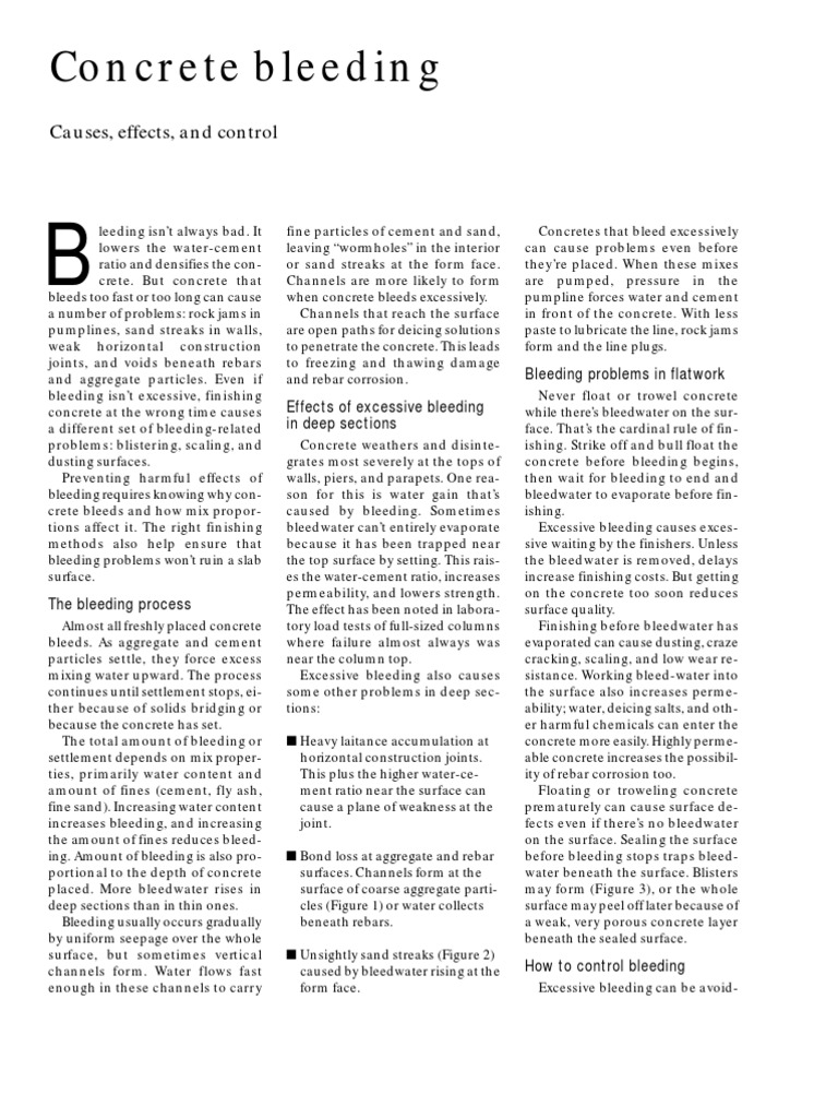 Concrete Bleeding | Concrete | Cement