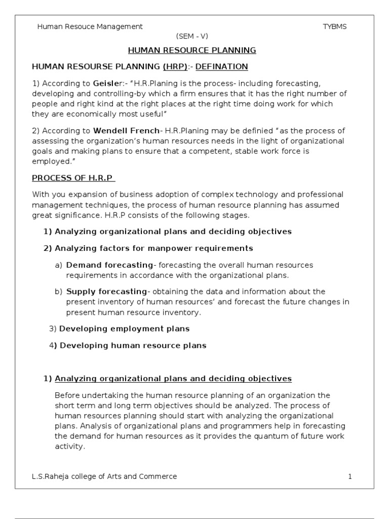 Human Resource Planning | PDF | Outsourcing | Layoff