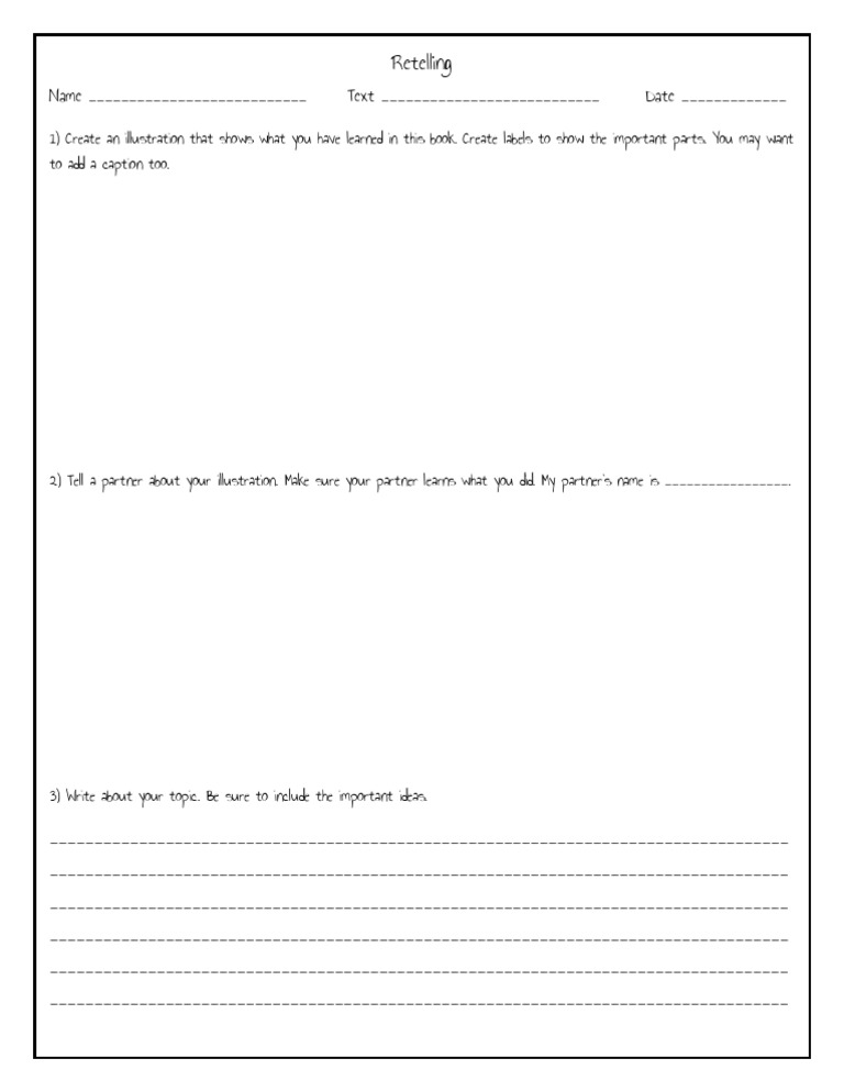 Retelling Activity Worksheet | PDF