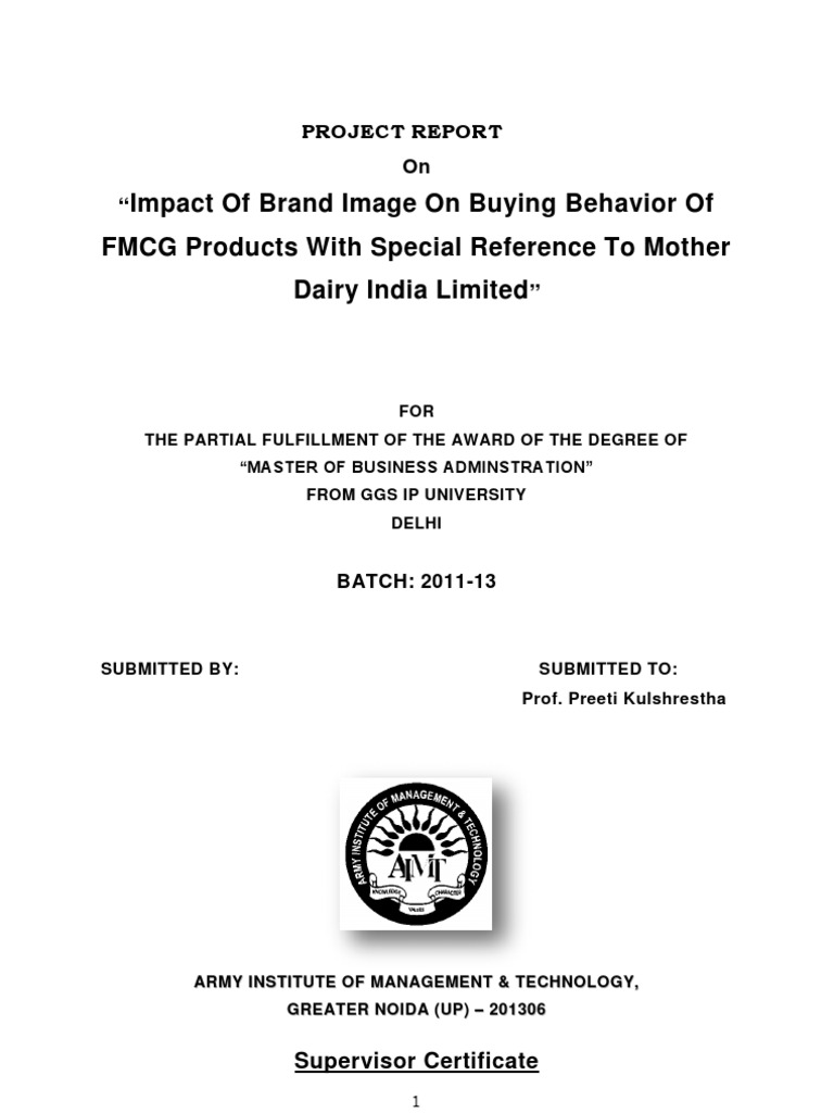 Impact of Brand Image On Buying Behavior of FMCG Products With Special ...