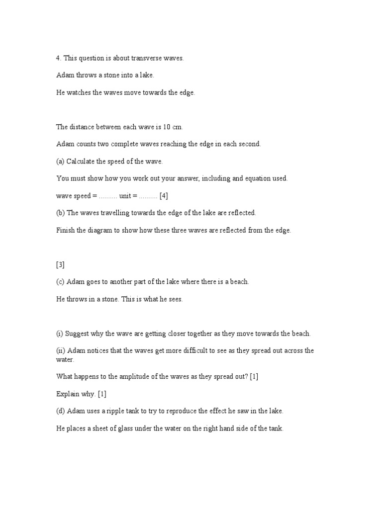 Physics IGCSE Past Paper Questions | PDF