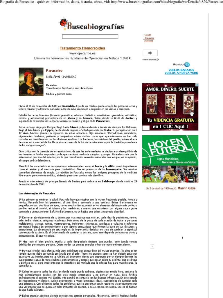 Biografía de Paracelso - Quién Es, Información, Datos, Historia, Obras ...
