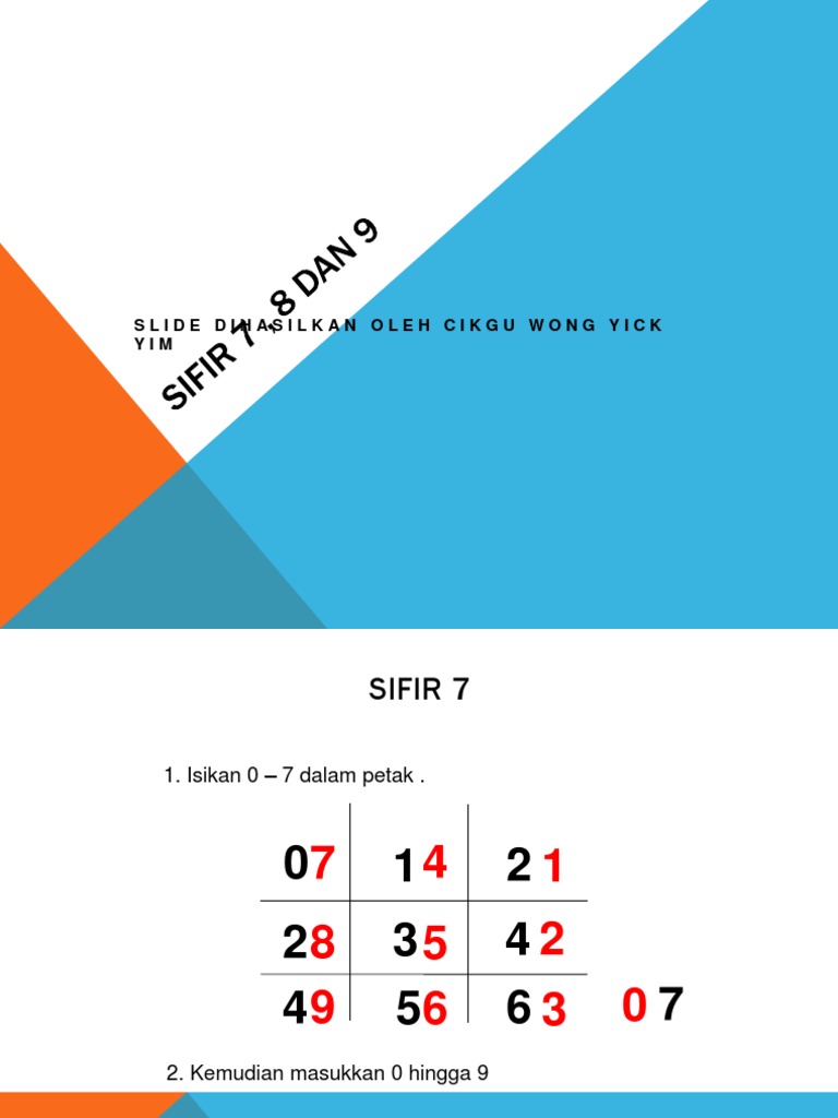 Slide Sifir 7, 8 Dan 9 | PDF