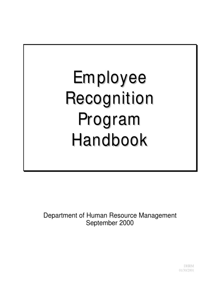 Employee Recognition Program Handbook | PDF | Goal | Employment