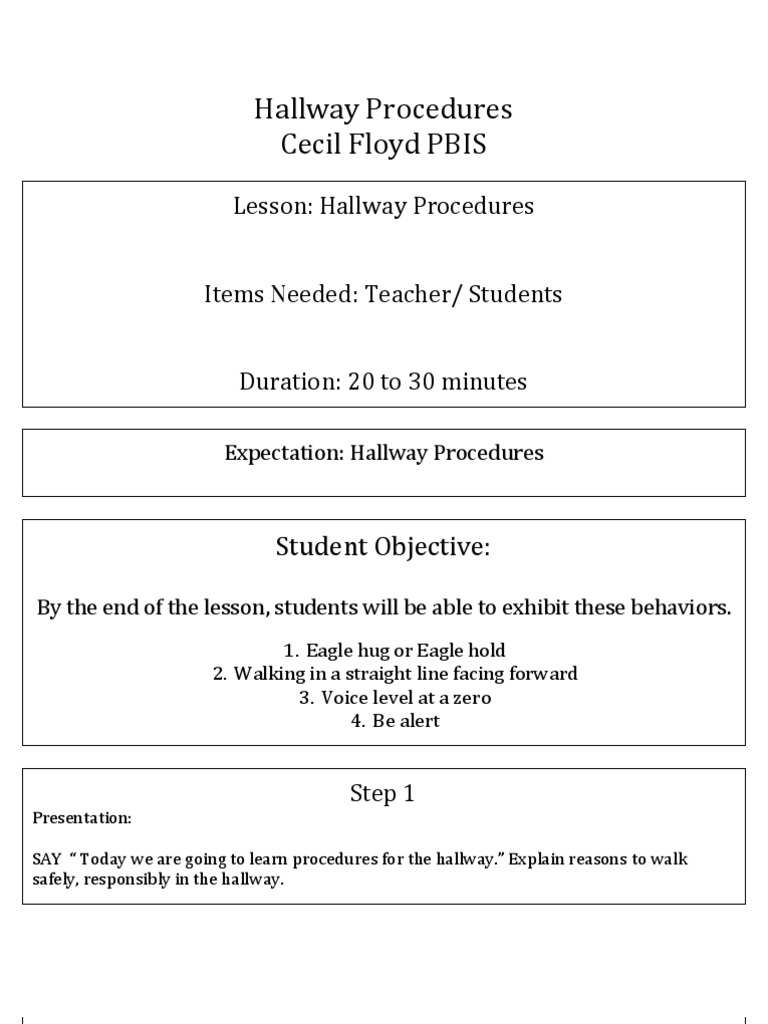 Hallway Etiquette for Students | PDF