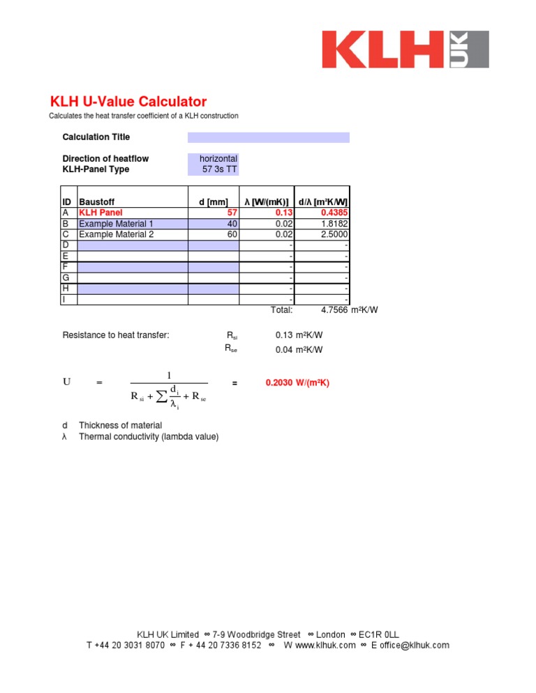 U Value Calculator | PDF
