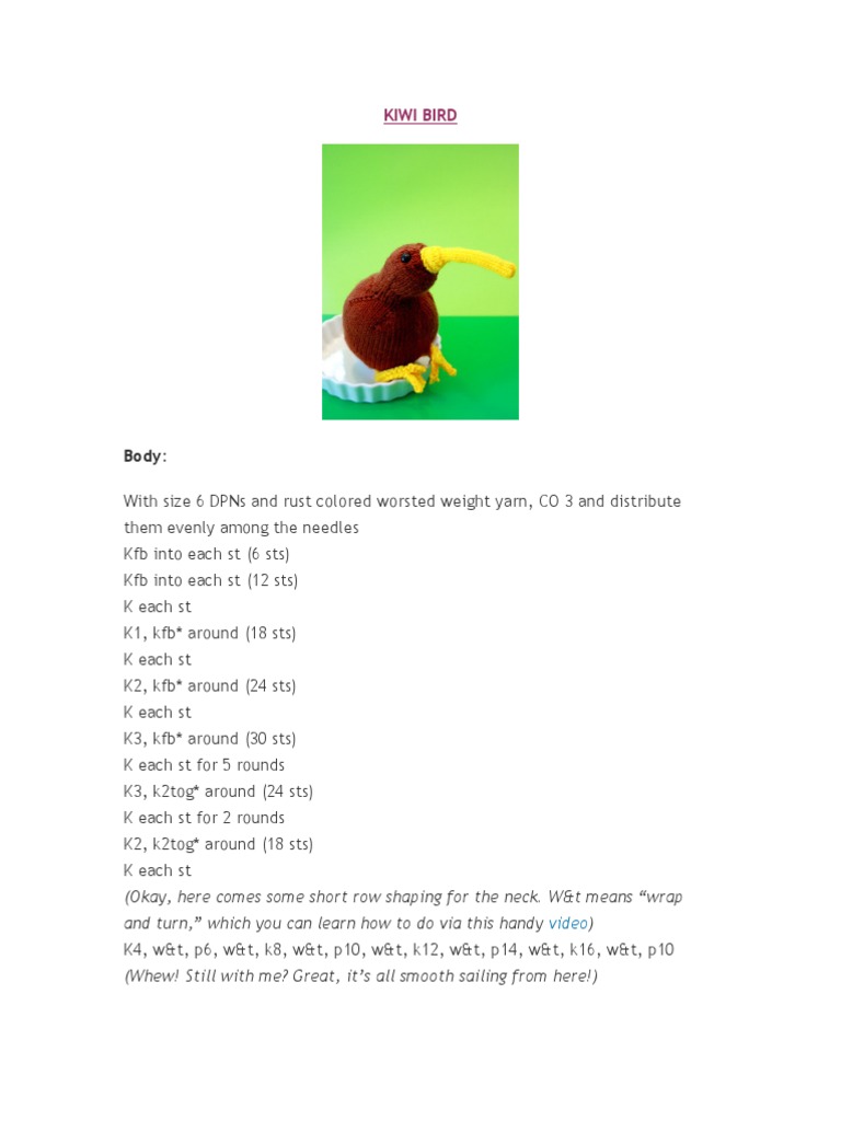 Kiwi Bird Pdf