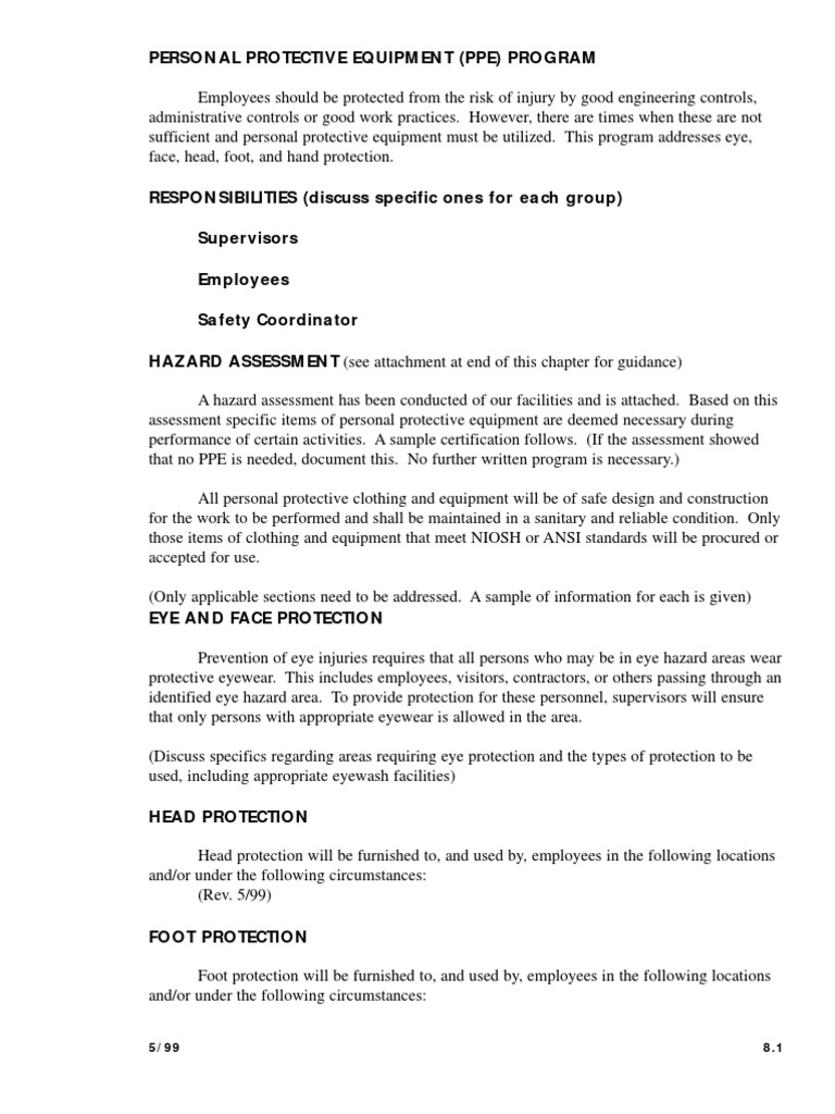 Ppe | Personal Protective Equipment | Safety