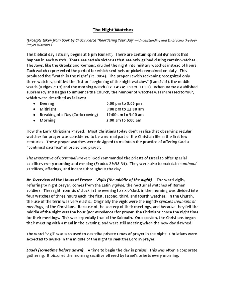 The Night Watches | PDF | Prayer | Worship