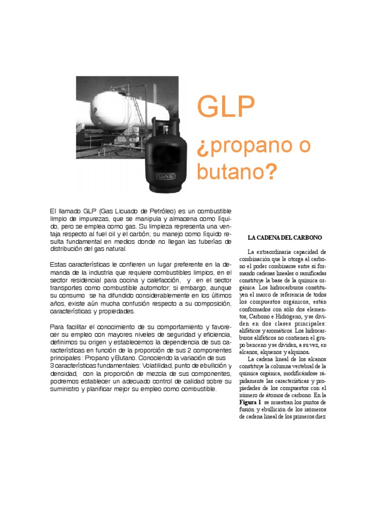 GLP Propano o Butano | PDF | Combustión | Propano