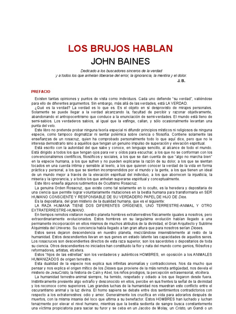 Los Brujo S Hablan John Baines | PDF