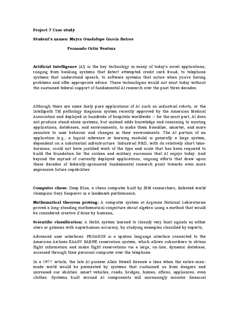 Case Study Artificial Intelligence 7 | PDF | Artificial Intelligence ...