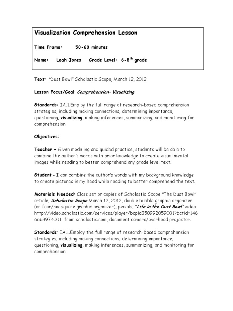 Visualization GRR Lesson | PDF | Reading Comprehension | Epistemology