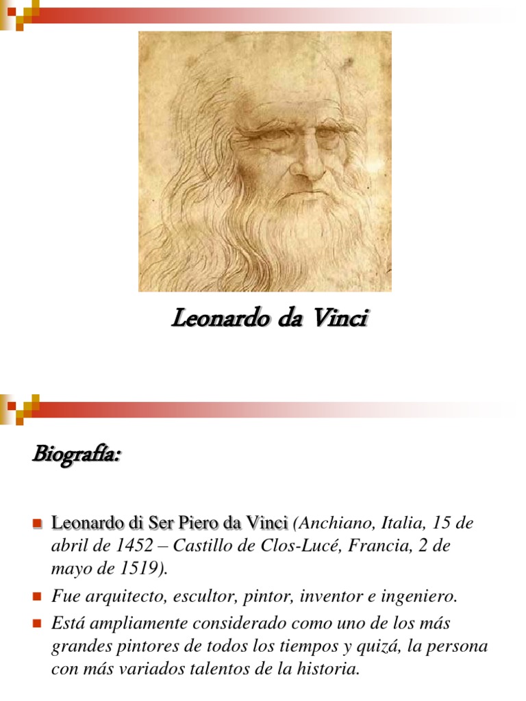 Biografia de Leonardo Da Vinci | PDF | Leonardo Da Vinci | Pinturas