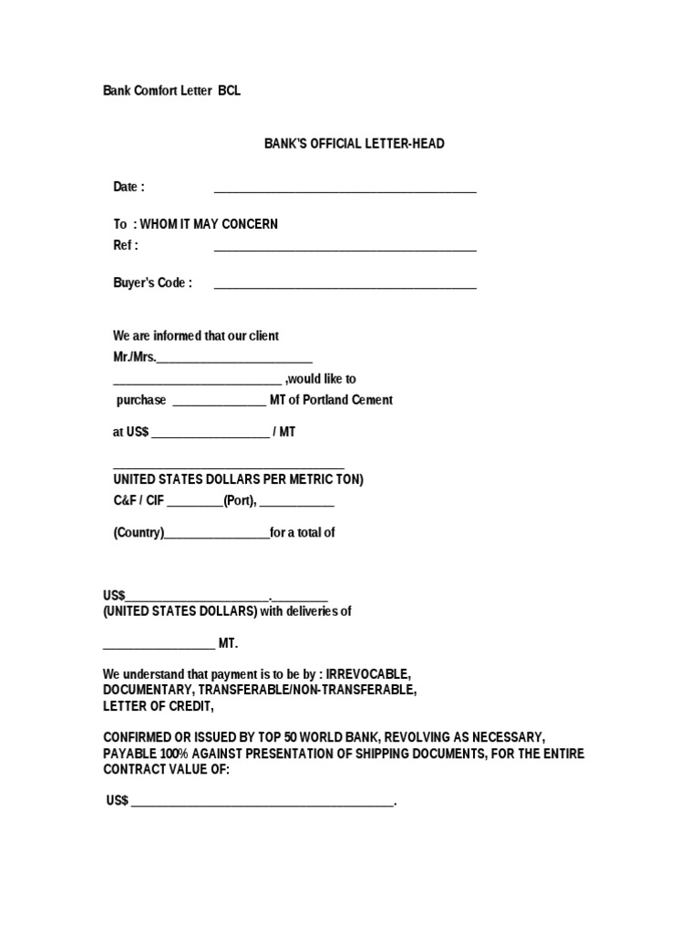 Letter of Financial Capacity: Confirming a Buyer's Ability to Purchase ...