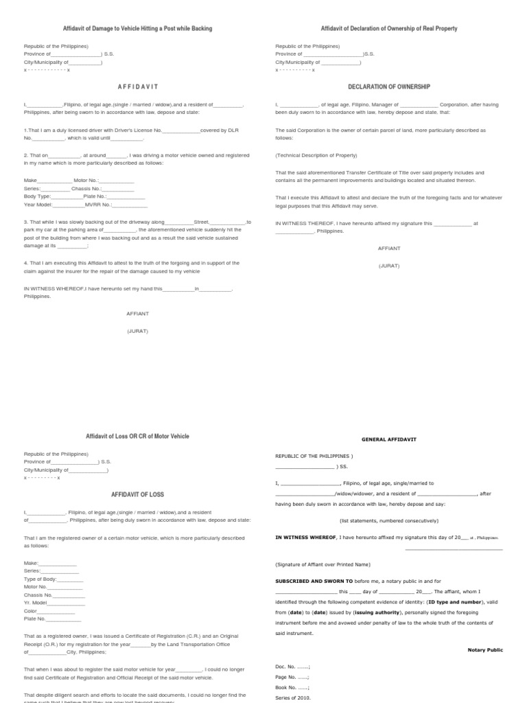 Affidavit | Affidavit | Notary Public