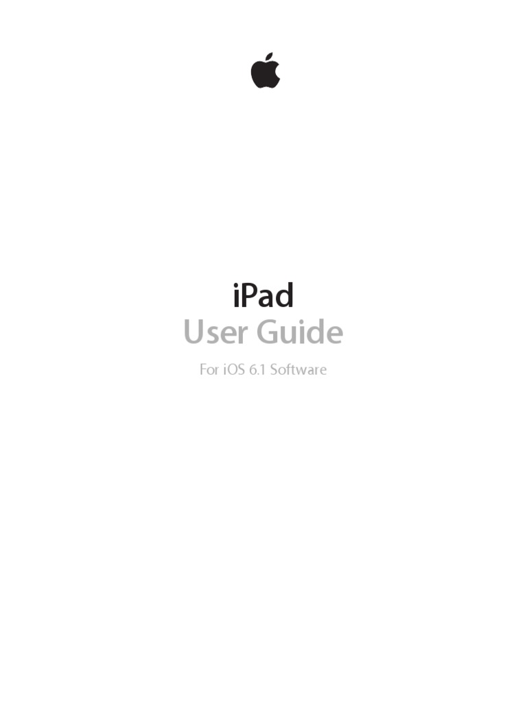Ipad User Guide (iOS 6.1) | PDF | I Cloud | I Pad