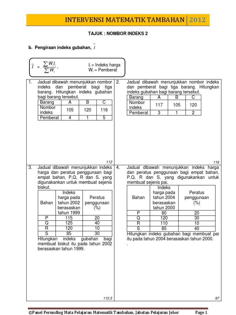 Modul 17 - Nombor Indeks 2 | PDF