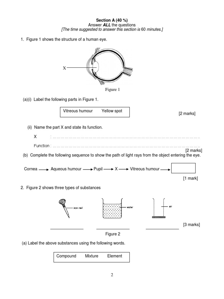 Science Form 3 July Test | PDF | Chemical Compounds | Pollination
