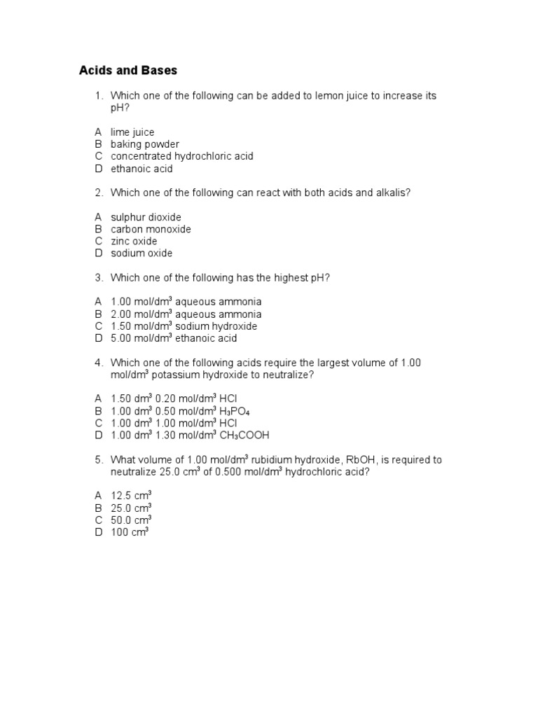 Acids and Bases | PDF