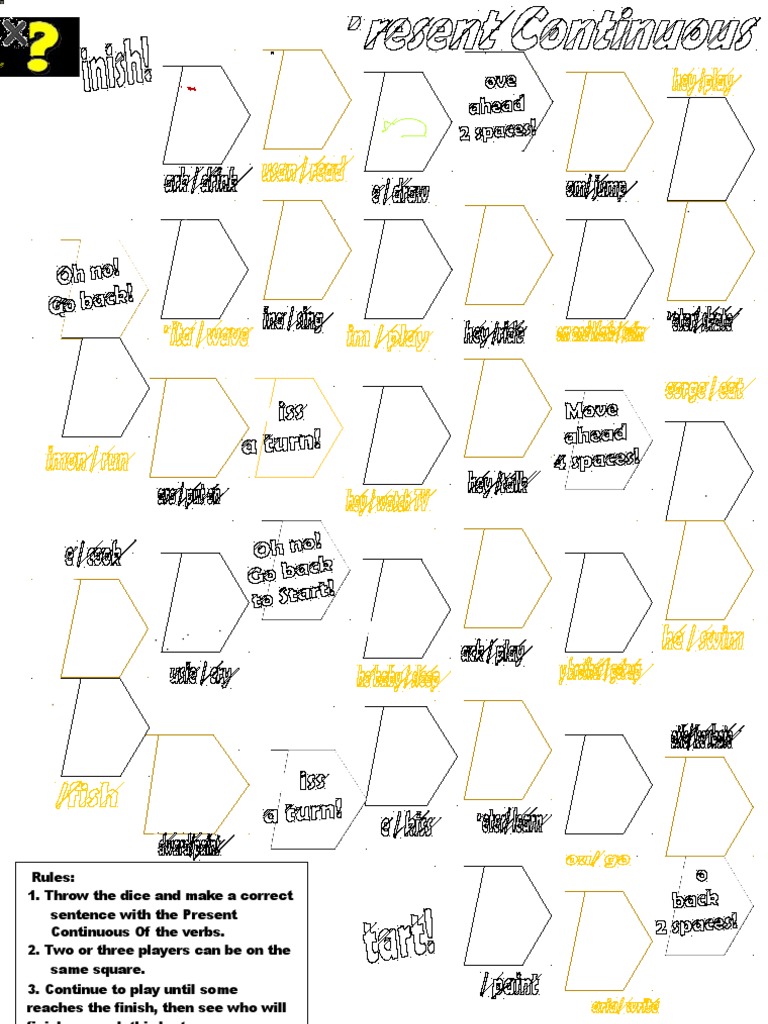 Present Continuous Board Game | PDF