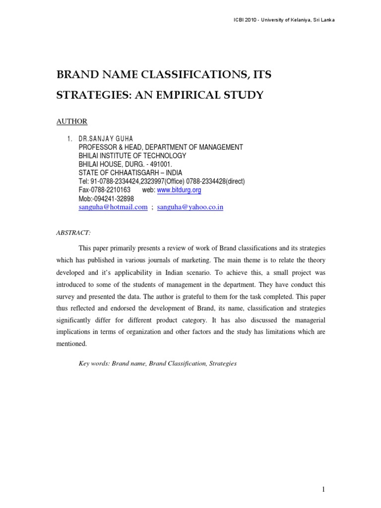 Classification of Brand PDF | PDF | Brand | Strategic Management