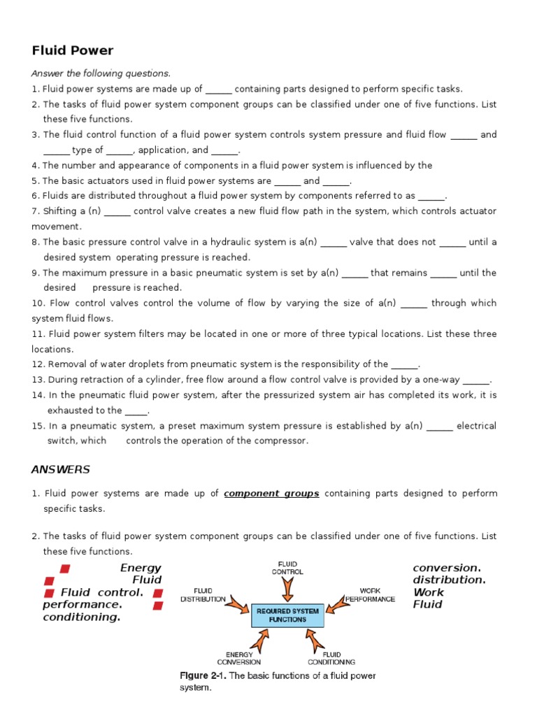 Fluid Power Question & Answer | PDF | Valve | Actuator