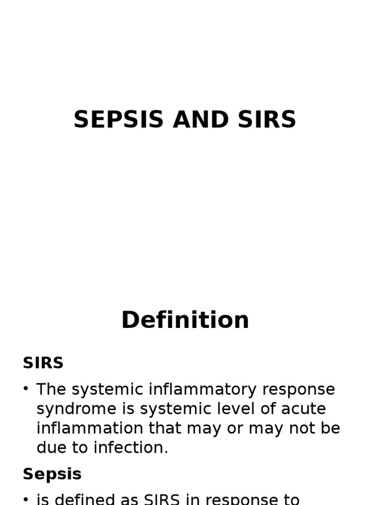 Sepsis and Sirs | PDF | Sepsis | Shock (Circulatory)