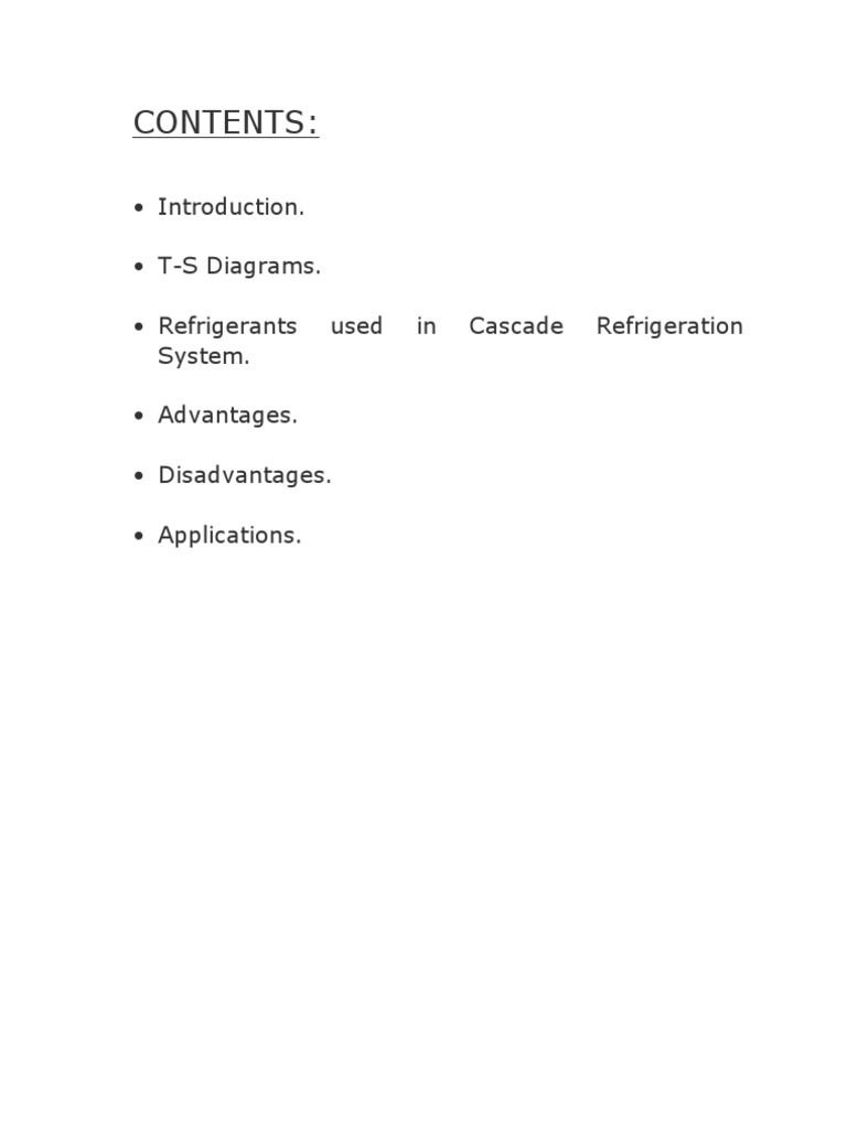 Overview of Cascade Refrigeration Systems | PDF | Refrigeration | Heat ...