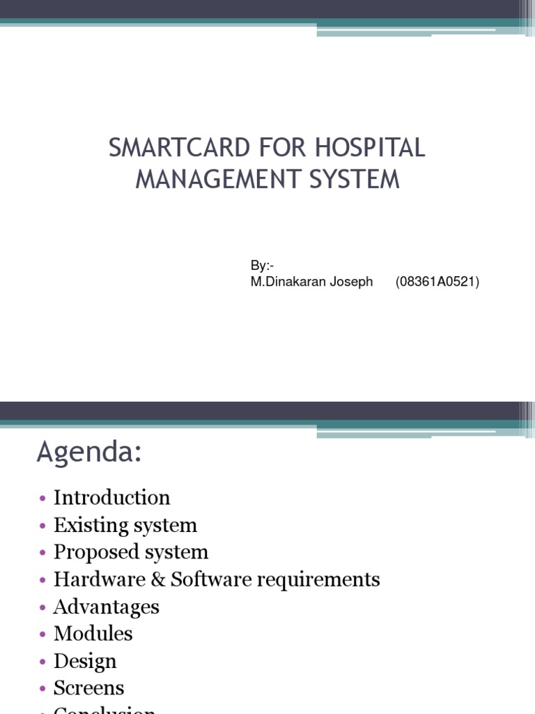 Smart Card System for Hospital Management | PDF | Smart Card | Databases
