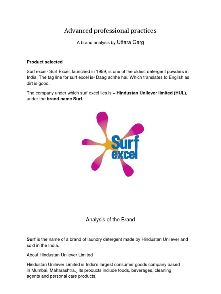 Unilever Products Surf