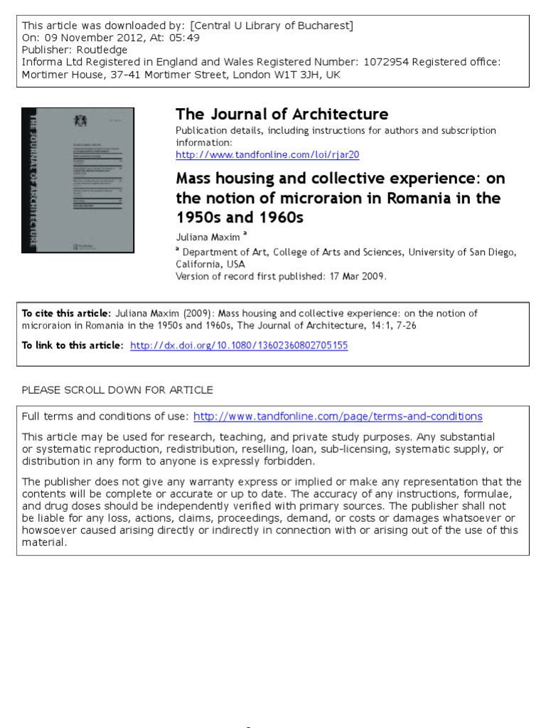 Juliana Maxim Microraion | PDF | Socialism | Street