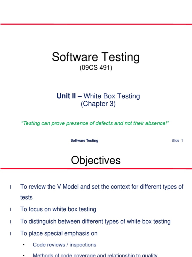 SWTest 04 - White Box Testing | PDF | Software Testing | Source Code