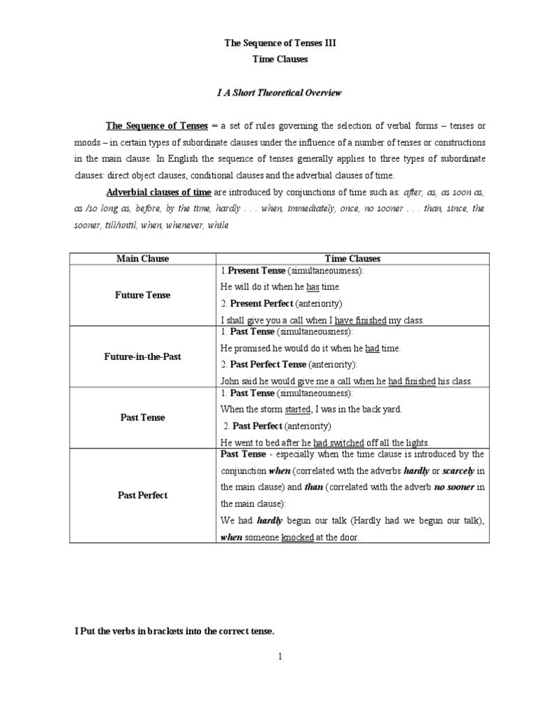 Time Clauses | PDF | Grammatical Tense | Style (Fiction)